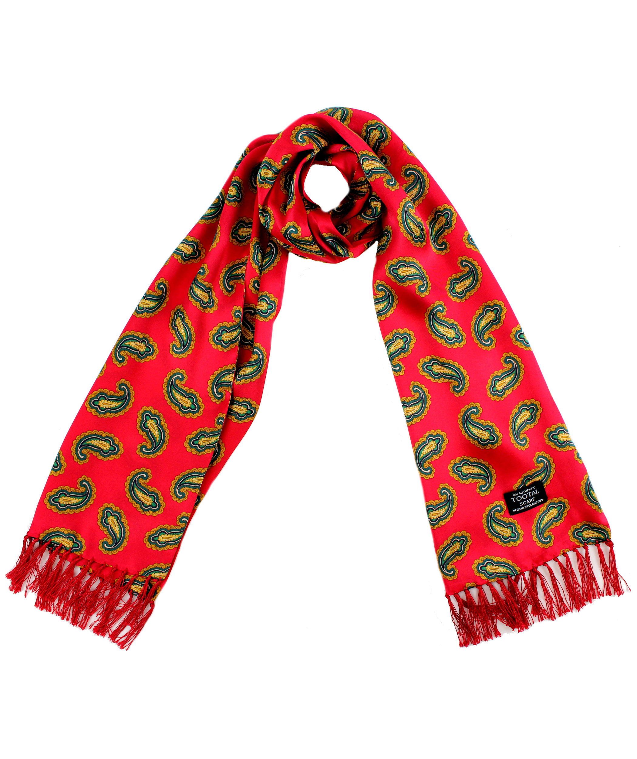 Tootal Red Paisley Silk Scarf | Tootal