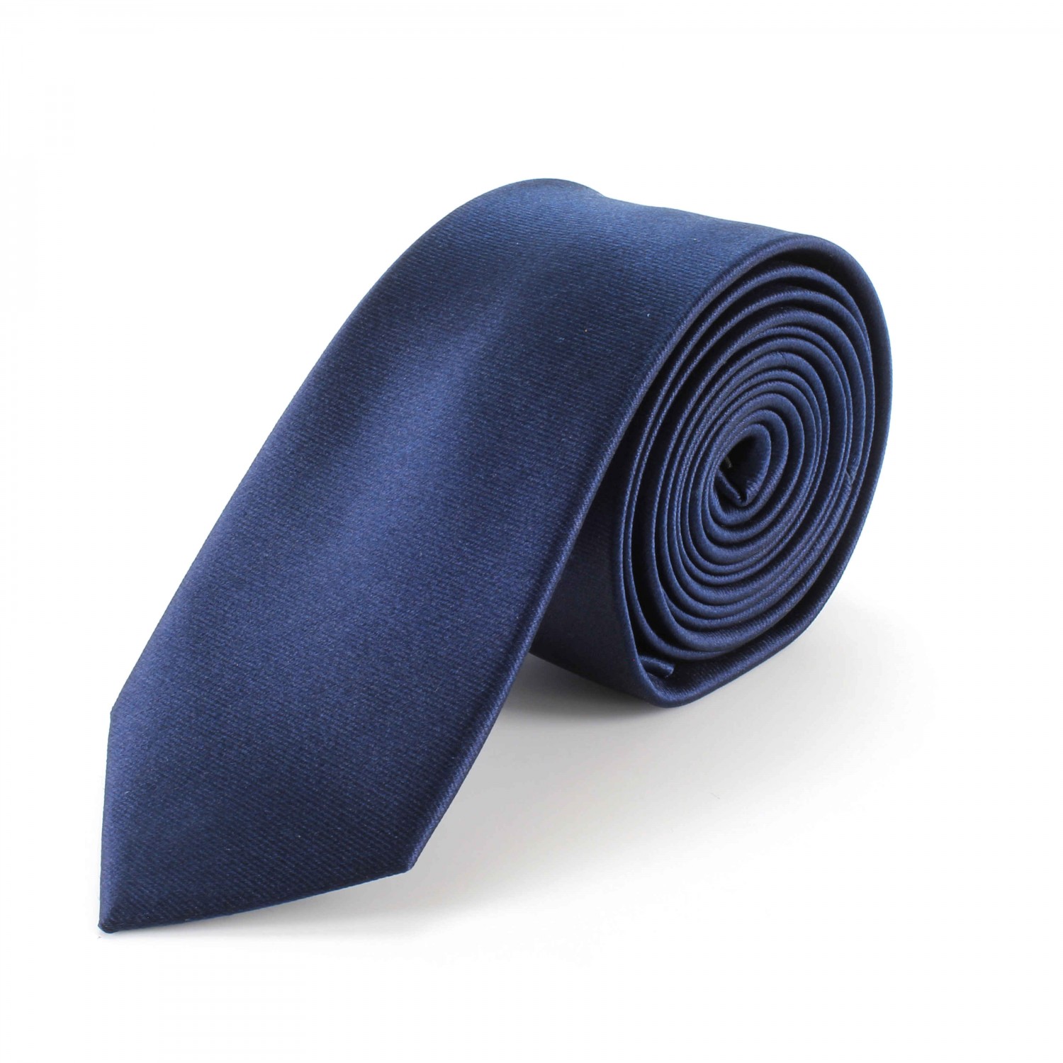 Tootal Plain Navy Blue Silk Skinny Tie | Tootal
